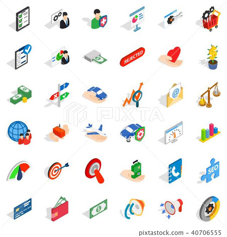 Preliminary count icons set, isometric style - Stock Illustration ...