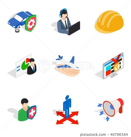 Work plan icons set, isometric style - Stock Illustration [40706584 ...