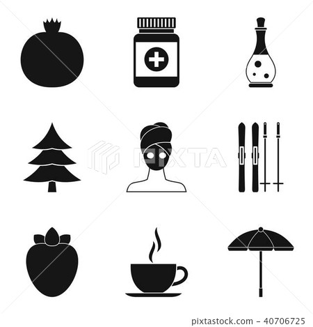 Female health icons set, simple style - Stock Illustration [40706725 ...