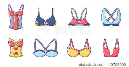 Bra icon set, cartoon style - Stock Illustration [40706990] - PIXTA