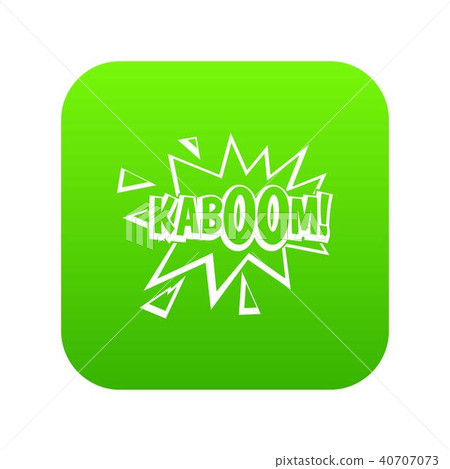 Kaboom, explosion icon digital green - Stock Illustration [40707073 ...