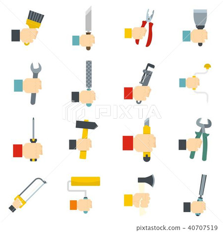 Hand tool icons set vector flat - Stock Illustration [40707519] - PIXTA