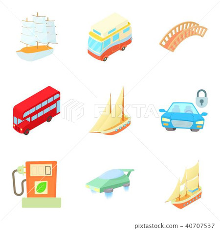 Convoy icons set, cartoon style - Stock Illustration [40707537] - PIXTA