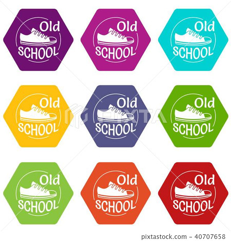 Old school icons set 9 vector - Stock Illustration [40707658] - PIXTA