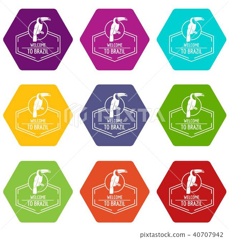 Brazil bird icons set 9 vector - Stock Illustration [40707942] - PIXTA