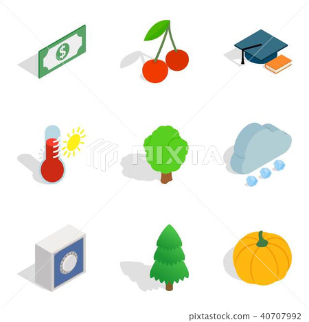 Environmentally sound icons set, isometric style - Stock Illustration ...