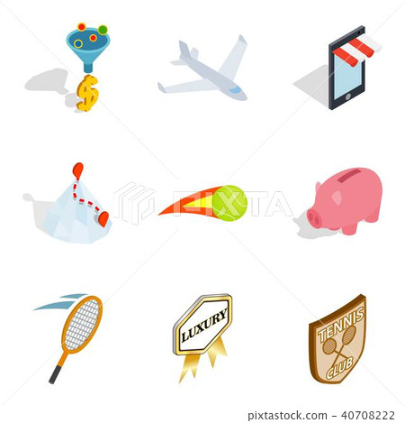 Life success icons set, isometric style - Stock Illustration [40708222 ...