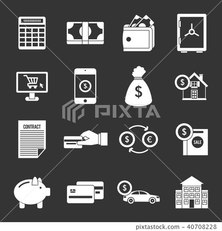 Credit icons set grey vector - Stock Illustration [40708228] - PIXTA