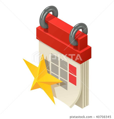 Star calendar icon, isometric style - Stock Illustration [40708345] - PIXTA
