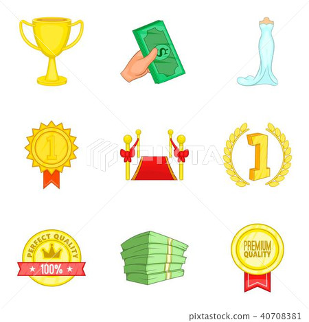 Improve luck icons set, cartoon style - Stock Illustration [40708381 ...