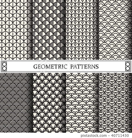 geometric curve vector pattern,pattern fills, web - Stock Illustration ...