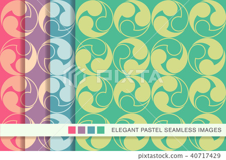 Seamless pastel retro pattern background set - Stock Illustration ...