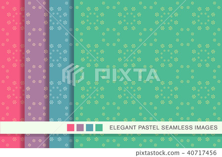 Seamless pastel retro pattern background set - Stock Illustration ...