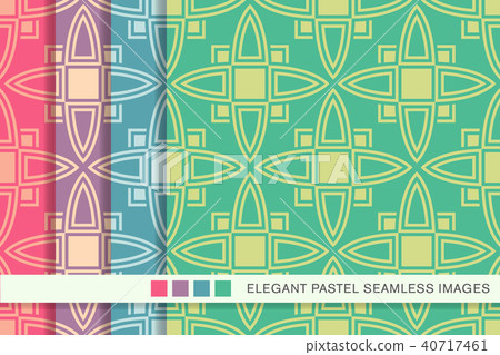 Seamless pastel retro pattern background set - Stock Illustration ...