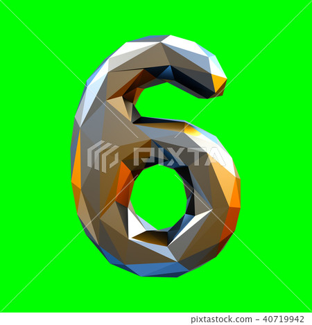 Number 6 six in low poly style isolated on... - Stock Illustration ...