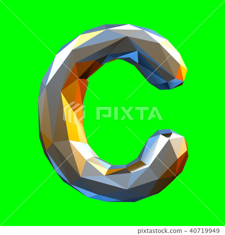 Capital latin letter C in low poly style... - Stock Illustration ...