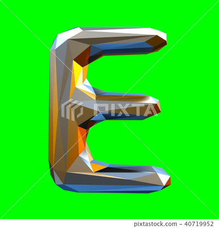 Capital latin letter E in low poly style... - Stock Illustration ...