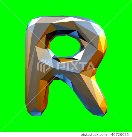 Capital latin letter R in low poly style... - Stock Illustration ...