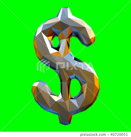 dollar sign made in low poly style isolated on... - Stock Illustration ...