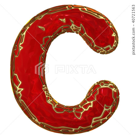 Capital latin letter C in low poly style red... - Stock Illustration ...