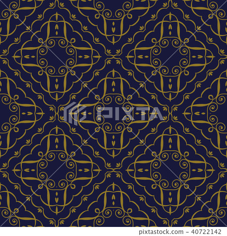 Antique gold retro pattern seamless background - Stock Illustration ...
