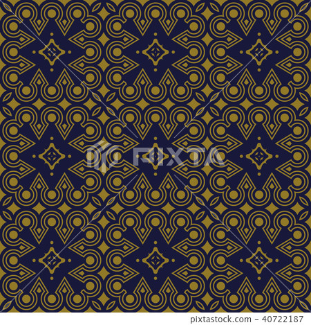 Antique gold retro pattern seamless background - Stock Illustration ...