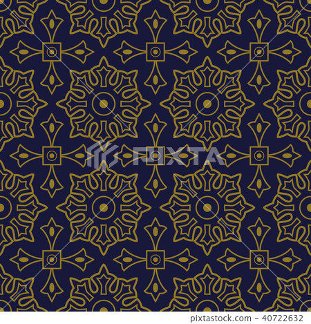 Antique gold retro pattern seamless background - Stock Illustration ...