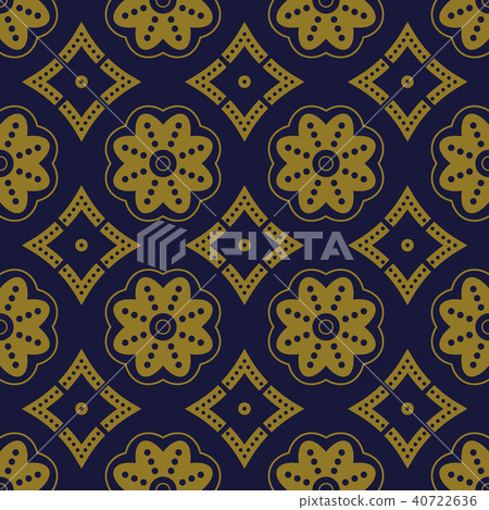 Antique gold retro pattern seamless background - Stock Illustration ...