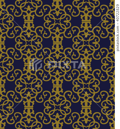 Antique gold retro pattern seamless background - Stock Illustration ...