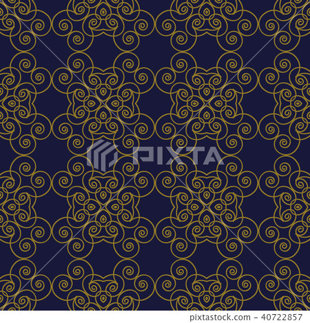 Antique gold retro pattern seamless background - Stock Illustration ...