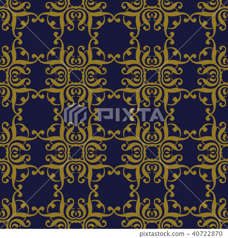 Antique gold retro pattern seamless background - Stock Illustration ...