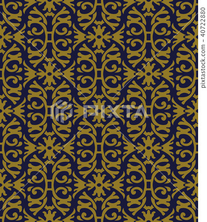 Antique gold retro pattern seamless background - Stock Illustration ...