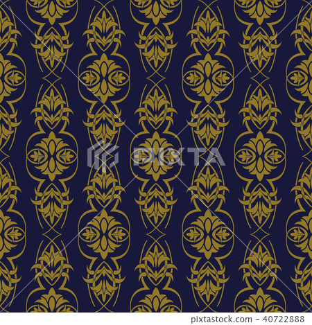 Antique gold retro pattern seamless background - Stock Illustration ...