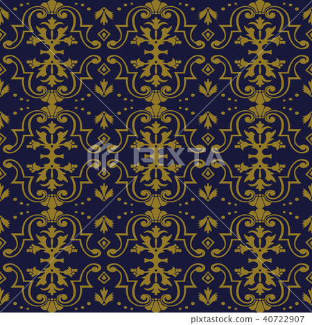 Antique gold retro pattern seamless background - Stock Illustration ...