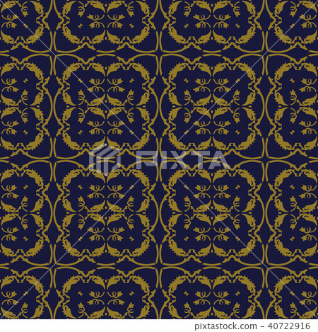 Antique gold retro pattern seamless background - Stock Illustration ...