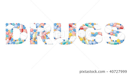 Drugs Word Pills Tablets Health Symbol - Stock Illustration [40727999 ...
