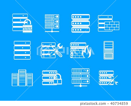 Server icon blue set vector - Stock Illustration [40734859] - PIXTA