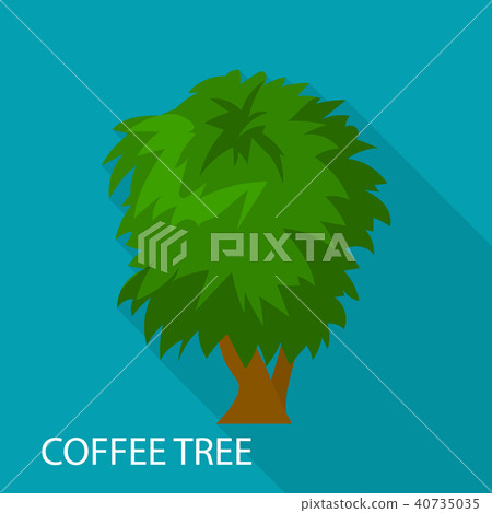 Coffee tree icon, flat style - Stock Illustration [40735035] - PIXTA