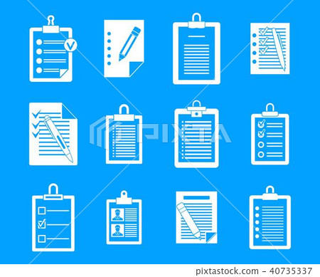 To do list icon blue set vector - Stock Illustration [40735337] - PIXTA