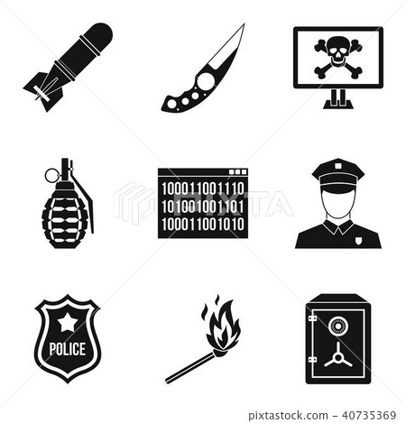 Offence icons set, simple style - Stock Illustration [40735369] - PIXTA