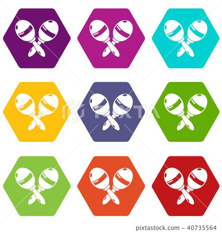 Maracas icons set 9 vector - Stock Illustration [40735564] - PIXTA