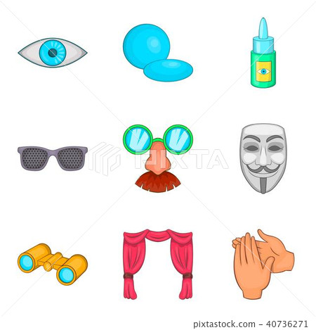Perception icons set, cartoon style - Stock Illustration [40736271] - PIXTA
