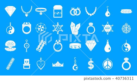 Jewelry icon blue set vector - Stock Illustration [40736311] - PIXTA