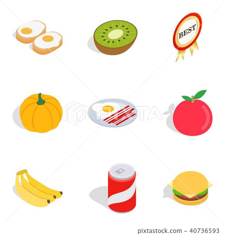 Strengthen health icons set, isometric style - Stock Illustration ...