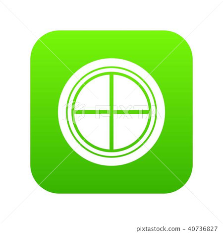 White round window icon digital green - Stock Illustration [40736827 ...
