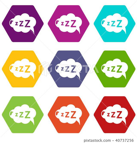 Snoring icons set 9 vector - Stock Illustration [40737256] - PIXTA