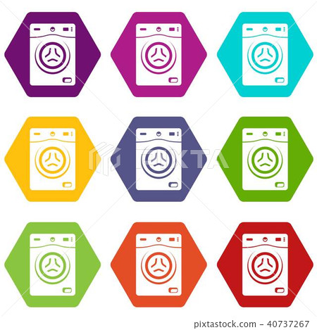 Washer icons set 9 vector - Stock Illustration [40737267] - PIXTA