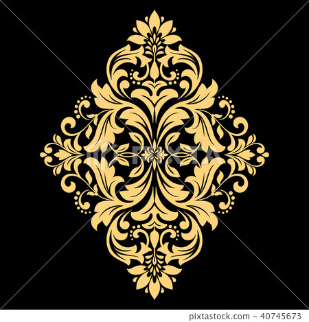 Golden vector pattern. Floral design element. - Stock Illustration ...