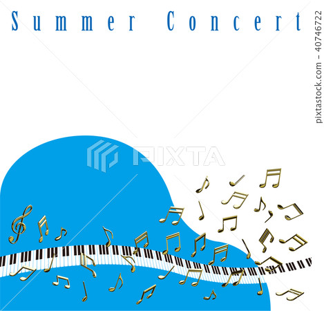 Vector illustration summer piano image gold... - Stock Illustration ...