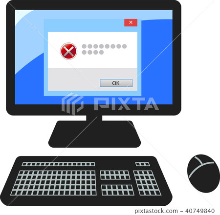 Illustration PC desktop PC error screen - Stock Illustration [40749840 ...